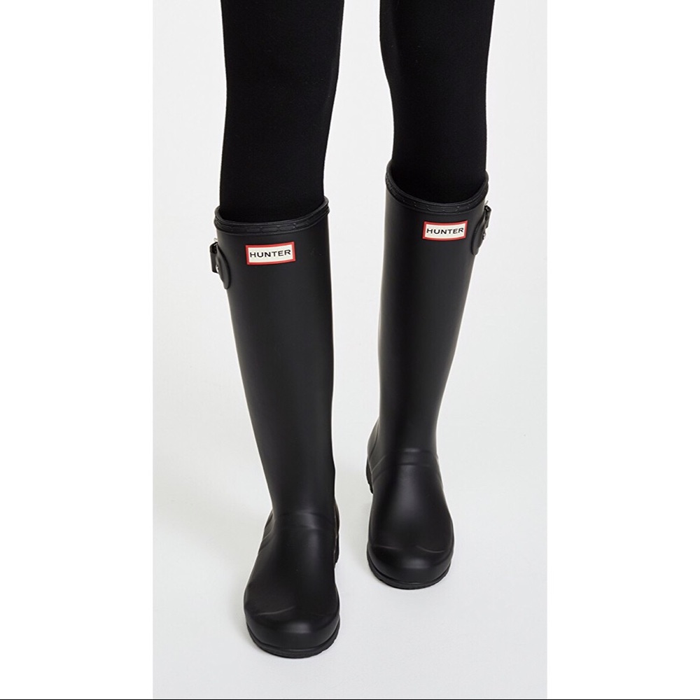 Black Tall Matte Original Hunter Boots Free Wellie - Gem